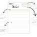 Printable Daily Notes, Print at Home College Student Lined Note Taking ...