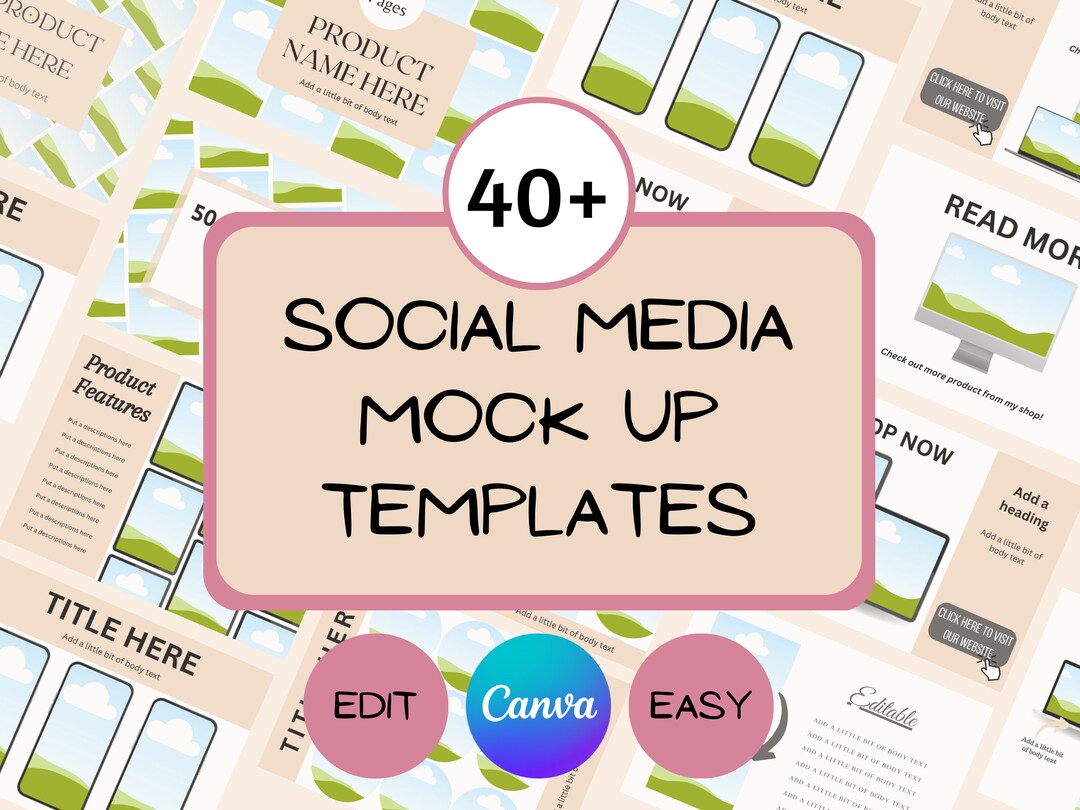 Printables & Editable Mockup Listing Templates, Planner Mockup ...