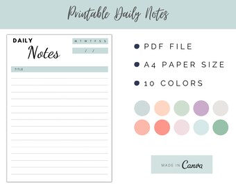 Color Coded Notes - Etsy