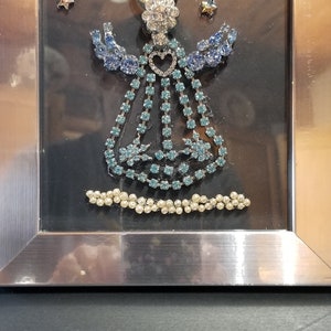 Unique, Framed, Vintage Jeweled, Blue Angel, Artwork. - Etsy