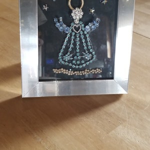 Unique, Framed, Vintage Jeweled, Blue Angel, Artwork. - Etsy