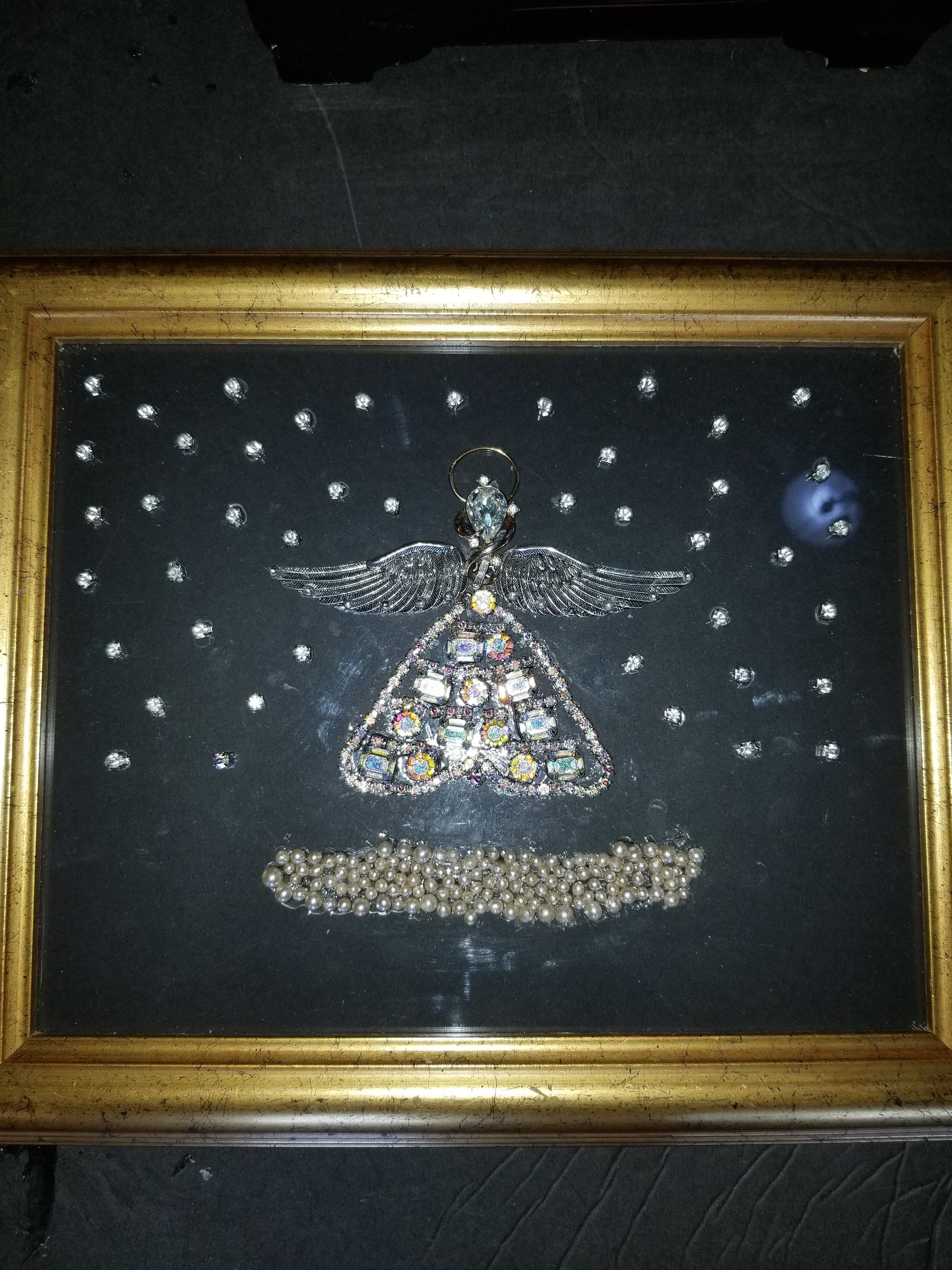 Unique, Vintage Jewelry, Framed Angel With Twinkling Stars. - Etsy