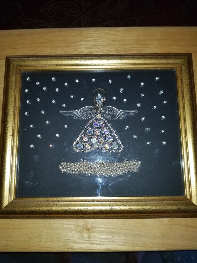 Unique, Vintage Jewelry, Framed Angel With Twinkling Stars. - Etsy