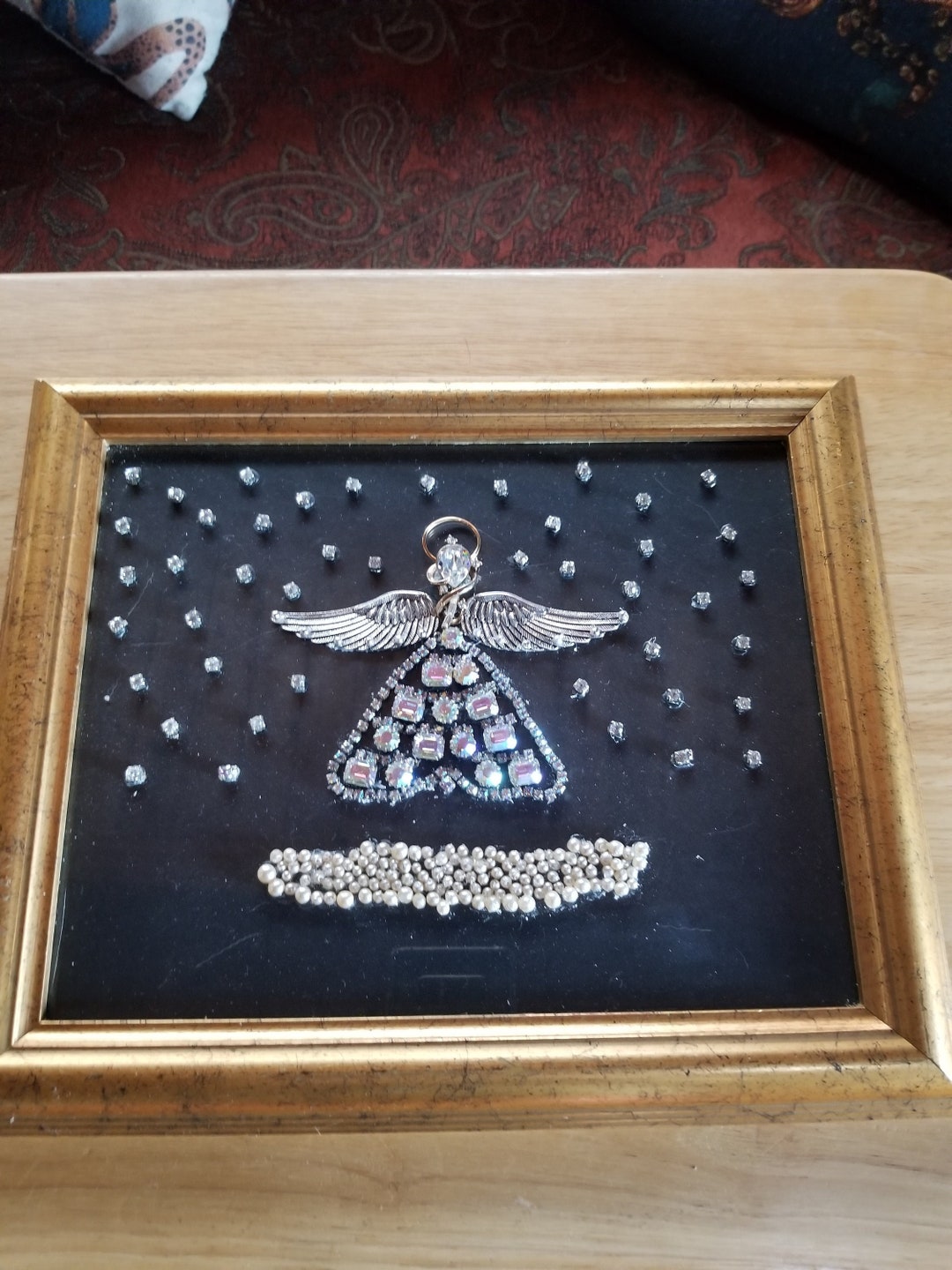 Unique, Vintage Jewelry, Framed Angel With Twinkling Stars. - Etsy