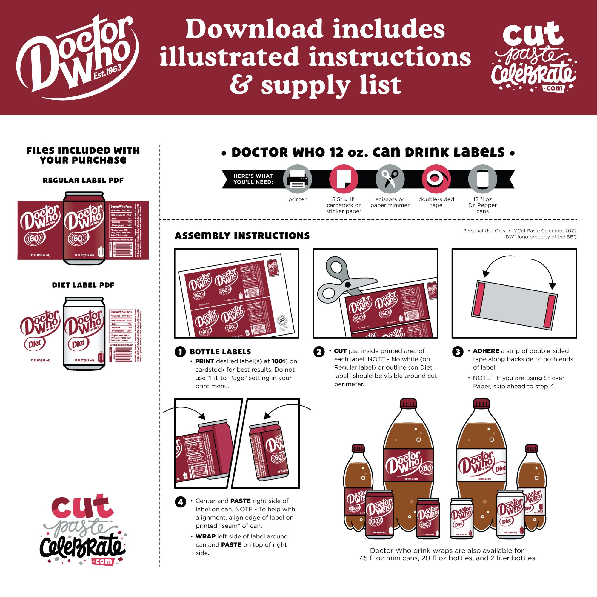 Printable Doctor Who 12 Oz. Can Labels - Perfect for Celebrating Doctor ...