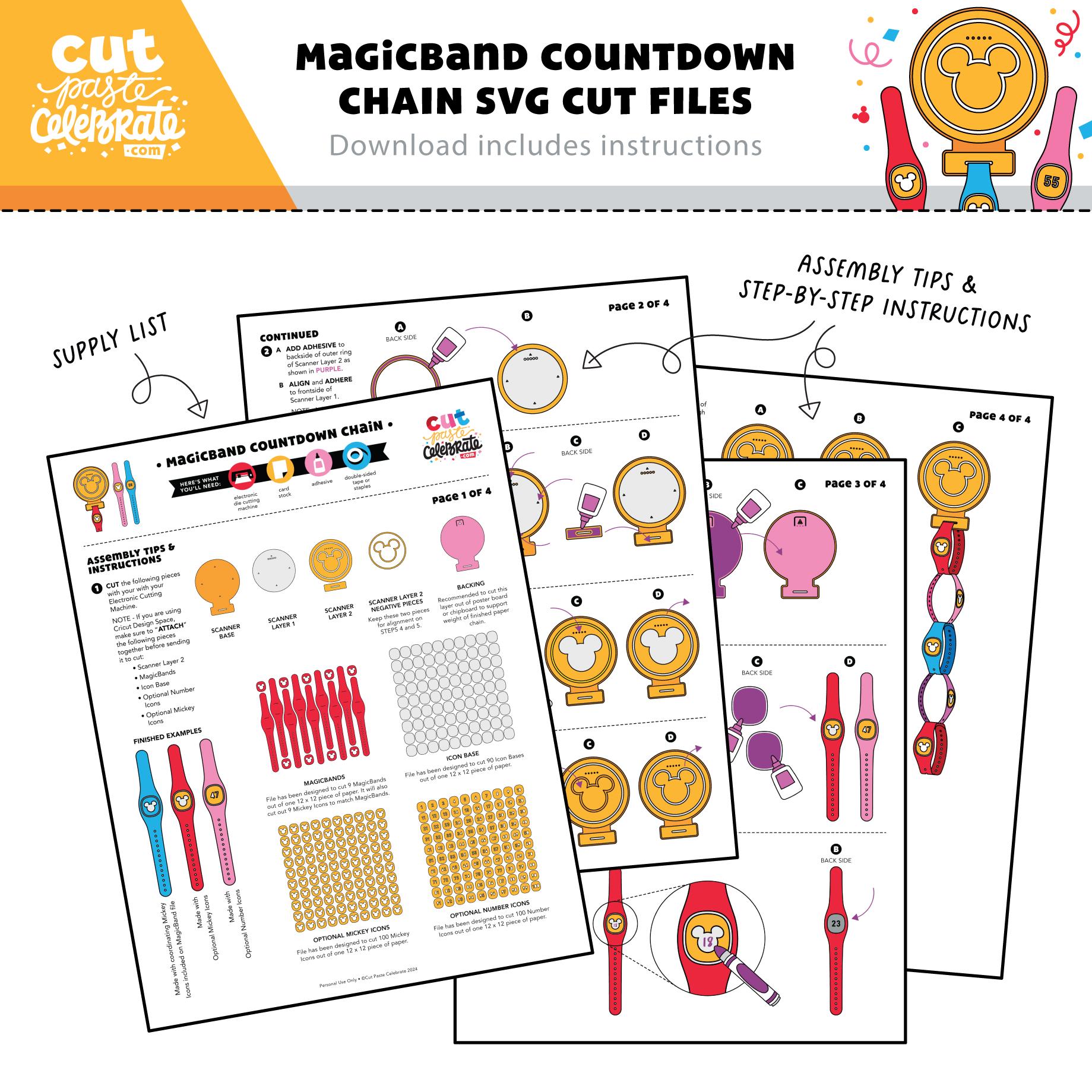 Magicband+ Countdown Chain, SVG Cut File, Disneyland, Disney World ...