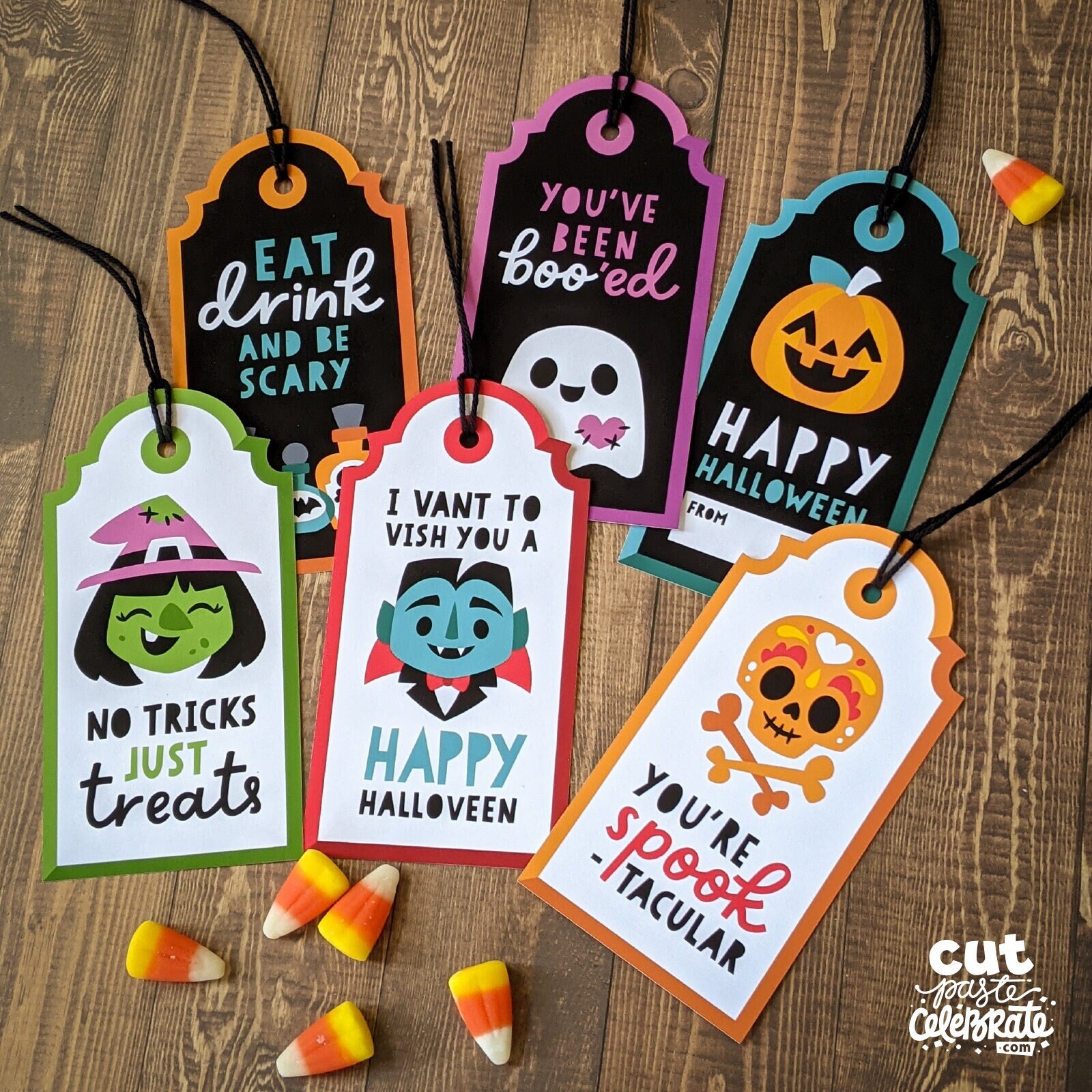 Printable Halloween Gift Tags - Includes Print & Cut Pngs for Cricut ...