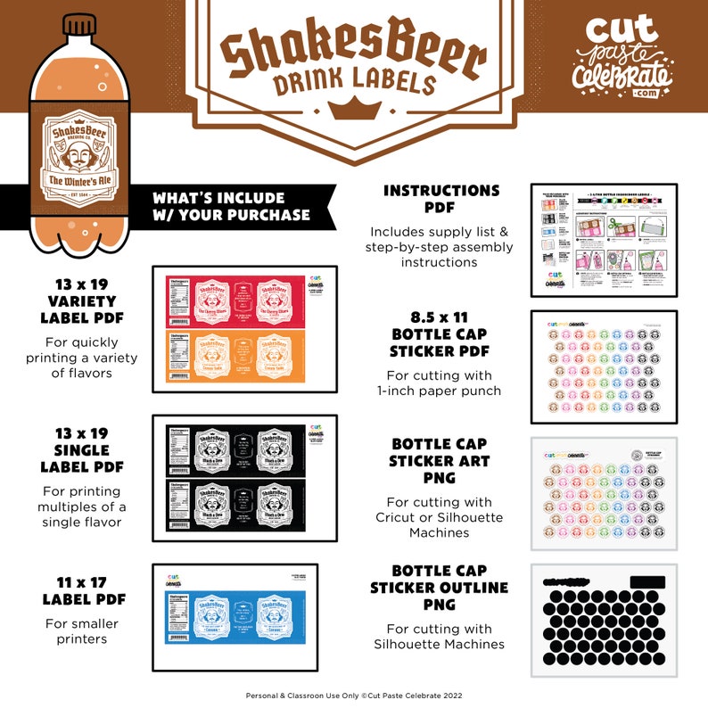 Printable Shakespeare 2-liter Bottle Labels - Perfect for Cast Parties ...