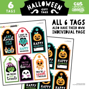Printable Halloween Gift Tags - Includes Print & Cut Pngs for Cricut ...
