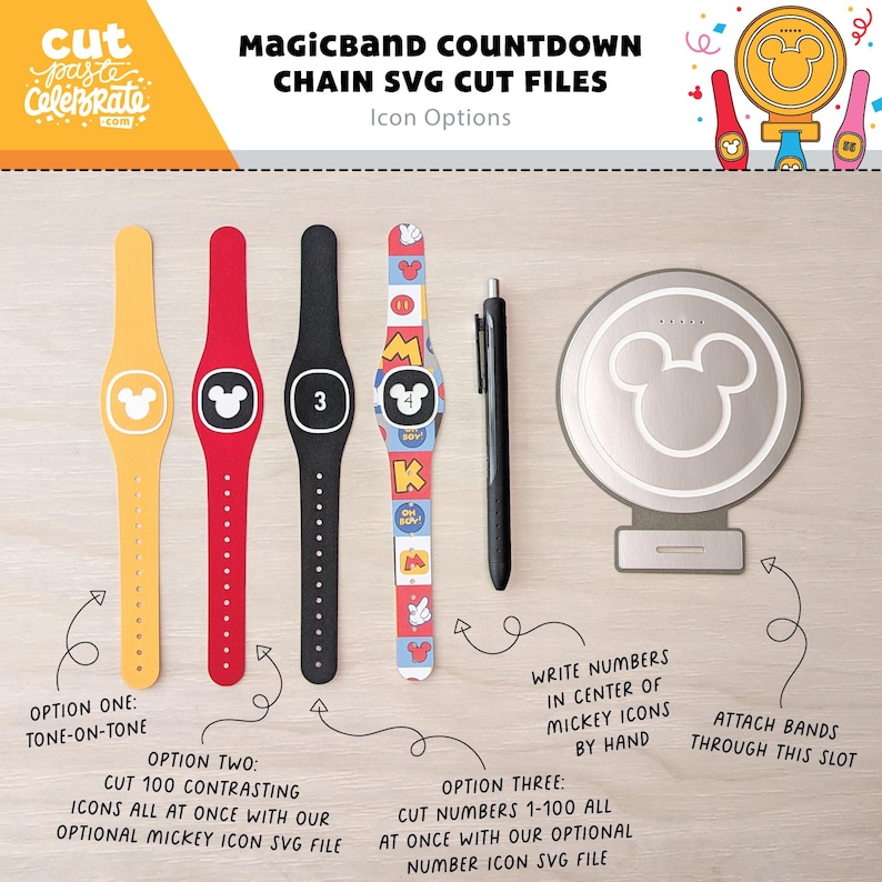 Magicband+ Countdown Chain, SVG Cut File, Disneyland, Disney World ...