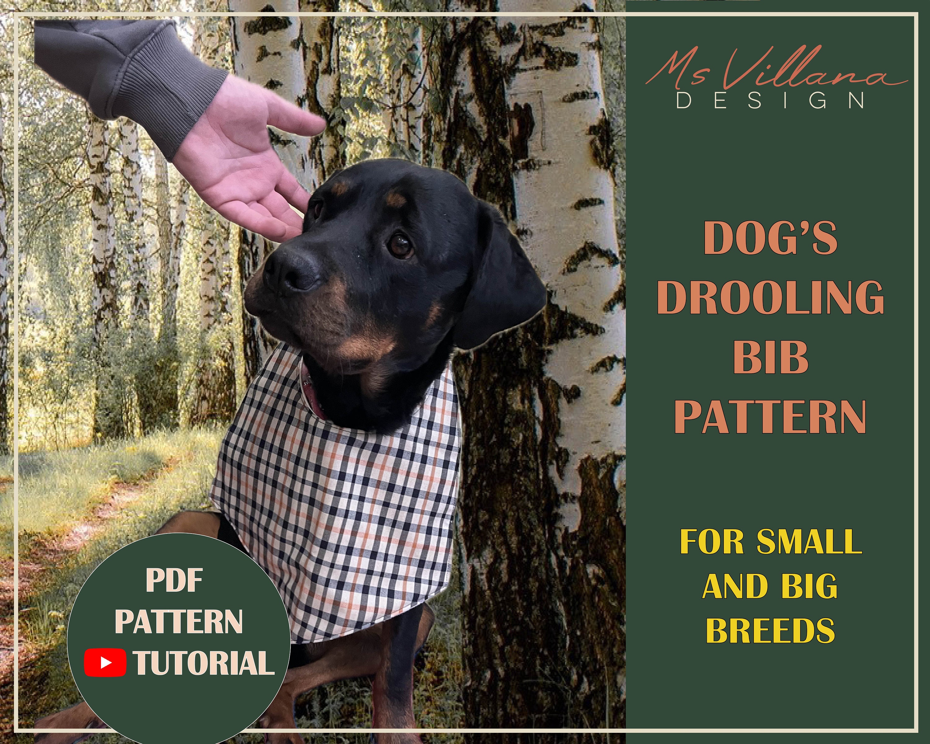 Dog Drool Bib Pattern: V-shape Design (PDF Pattern) - Etsy