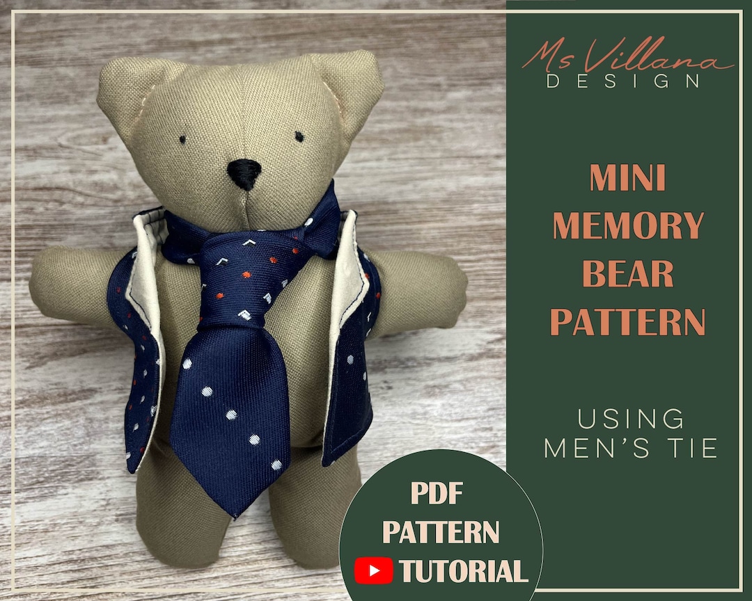 Patron De Mini Osito De Memoria De La Corbata, Mini Memory Bear Pattern ...