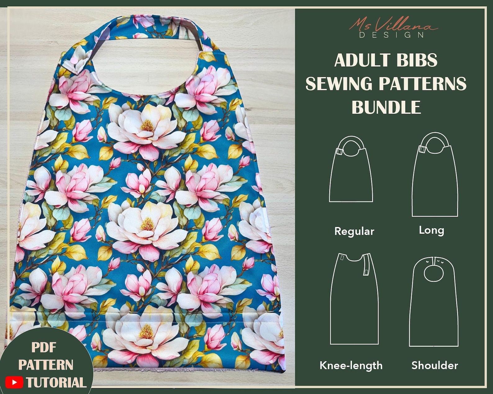 Elegant Adult Bibs Patterns Bundle, PDF Patterns and Video Tutorials - Etsy