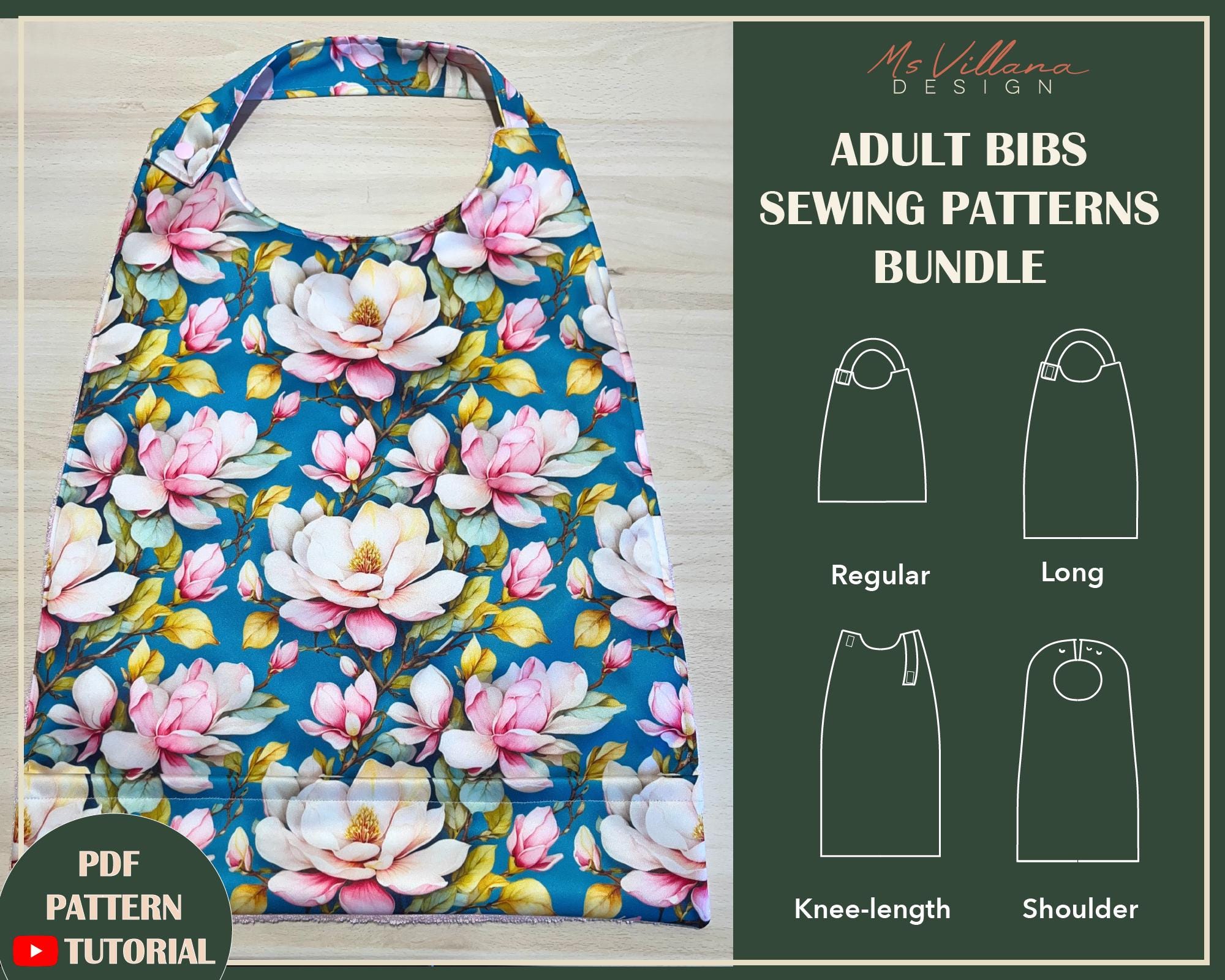 Elegant Adult Bibs Patterns Bundle, PDF Patterns and Video Tutorials - Etsy
