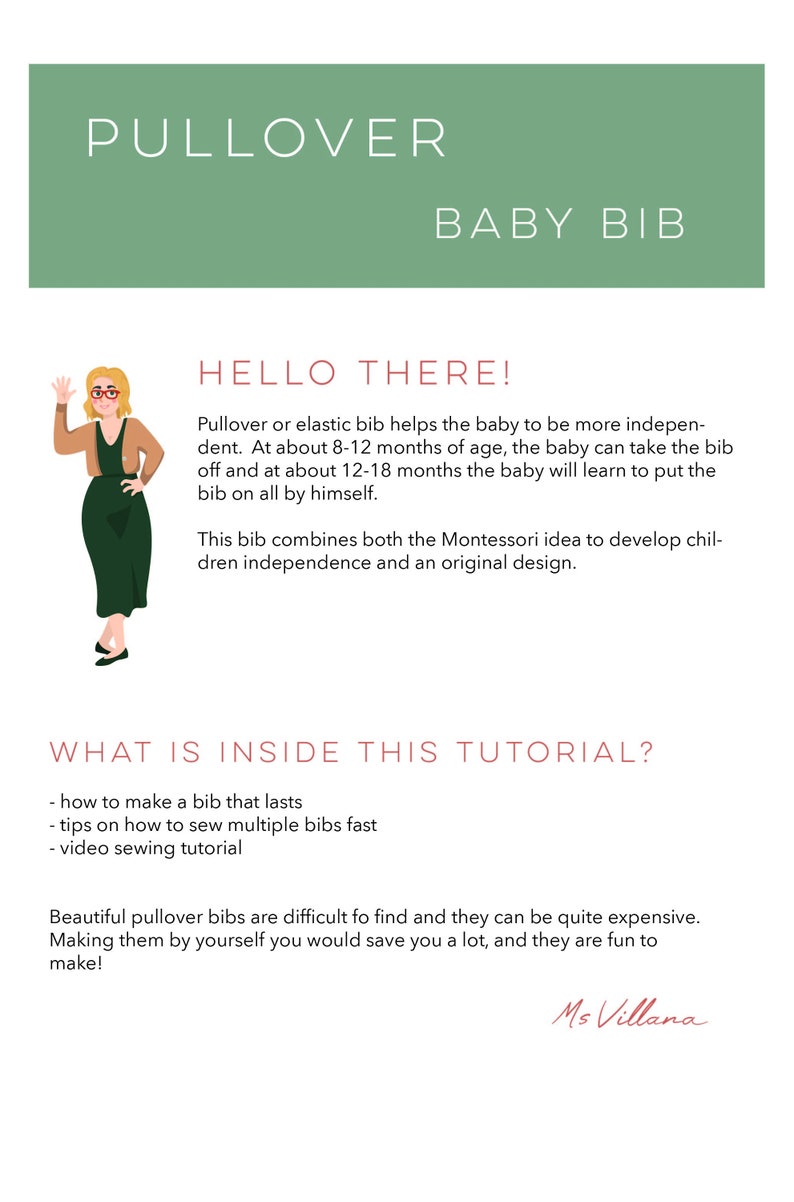 Pullover Bib Pattern: Elastic Neckline, Newborn Gift (PDF Pattern) - Etsy