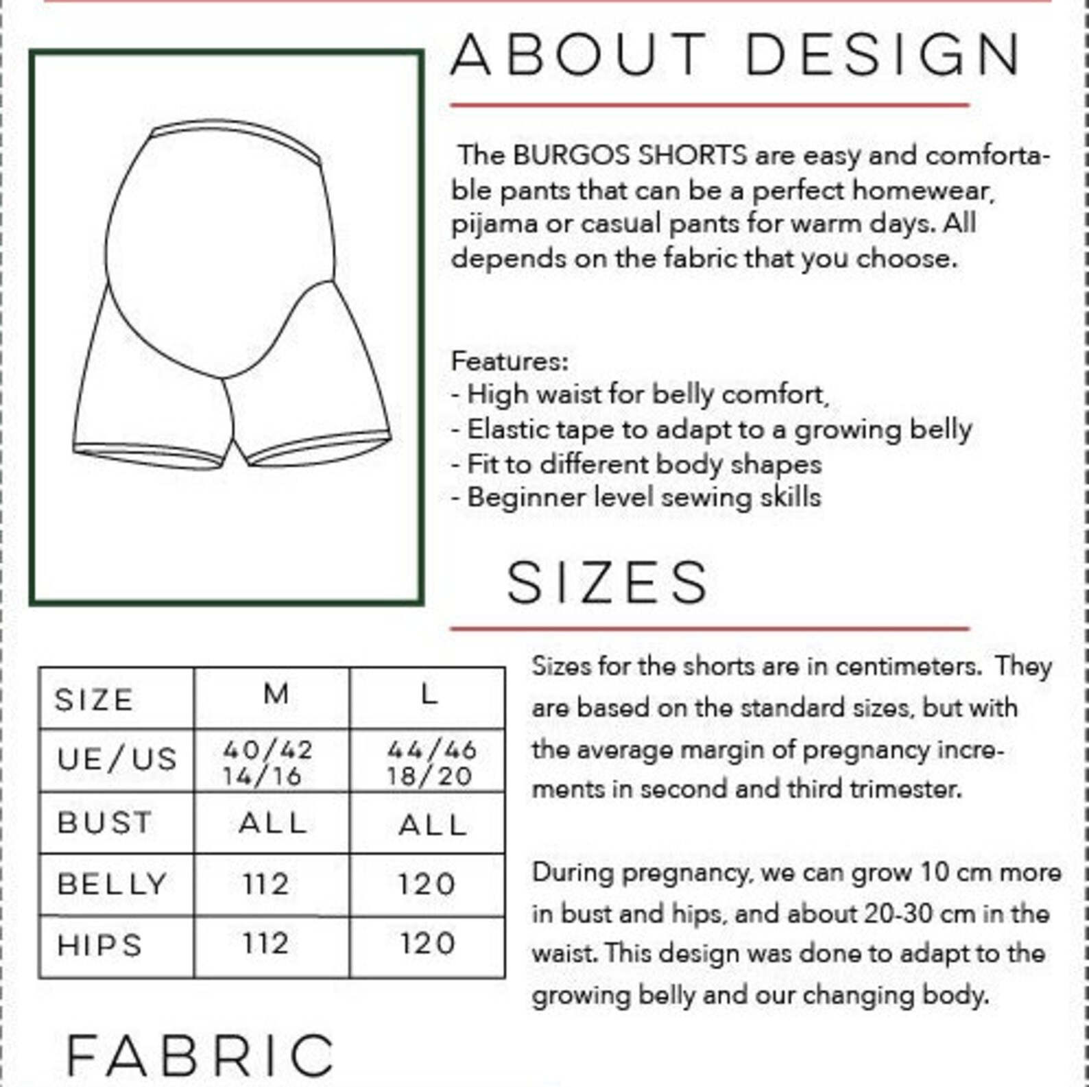 Maternity Shorts Sewing Pattern: High Waist Pregnancy Pants (PDF ...