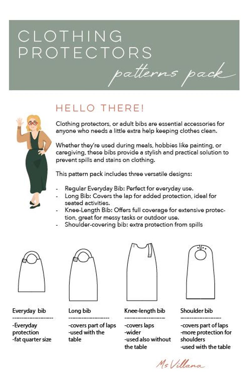 Elegant Adult Bibs Patterns Bundle, PDF Patterns and Video Tutorials - Etsy