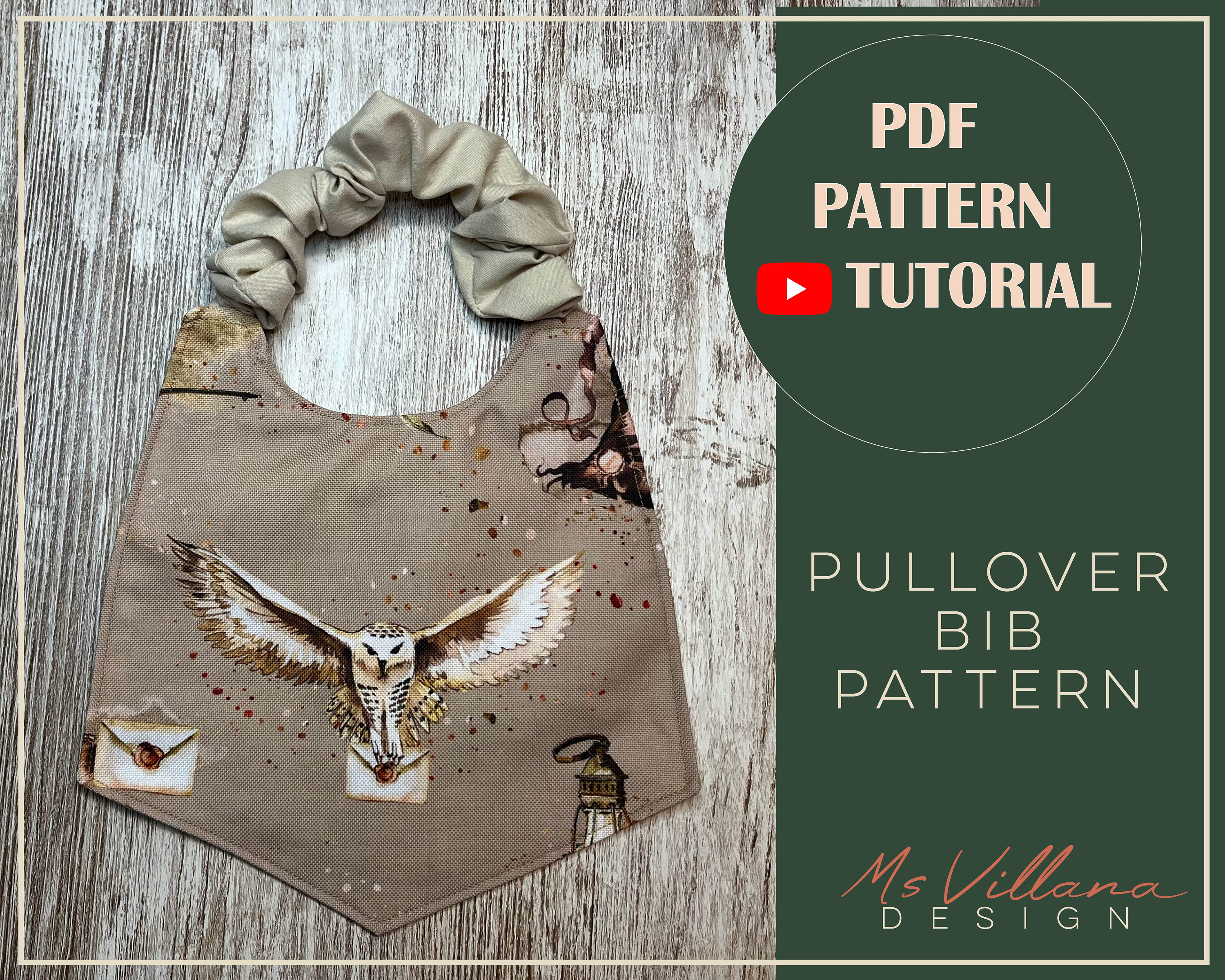 Pullover Bib Pattern: Elastic Neckline, Newborn Gift (PDF Pattern) - Etsy