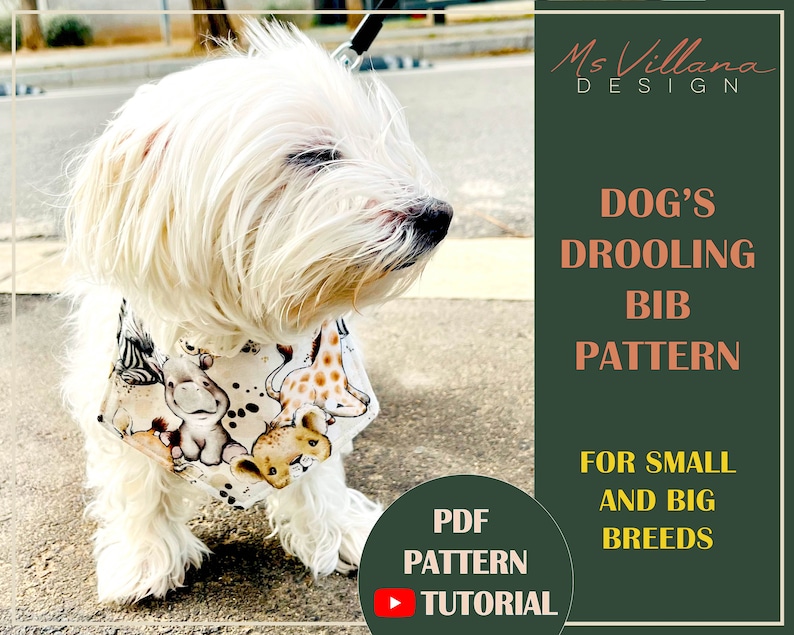 Dog Drool Bib Pattern: V-shape Design (PDF Pattern) - Etsy