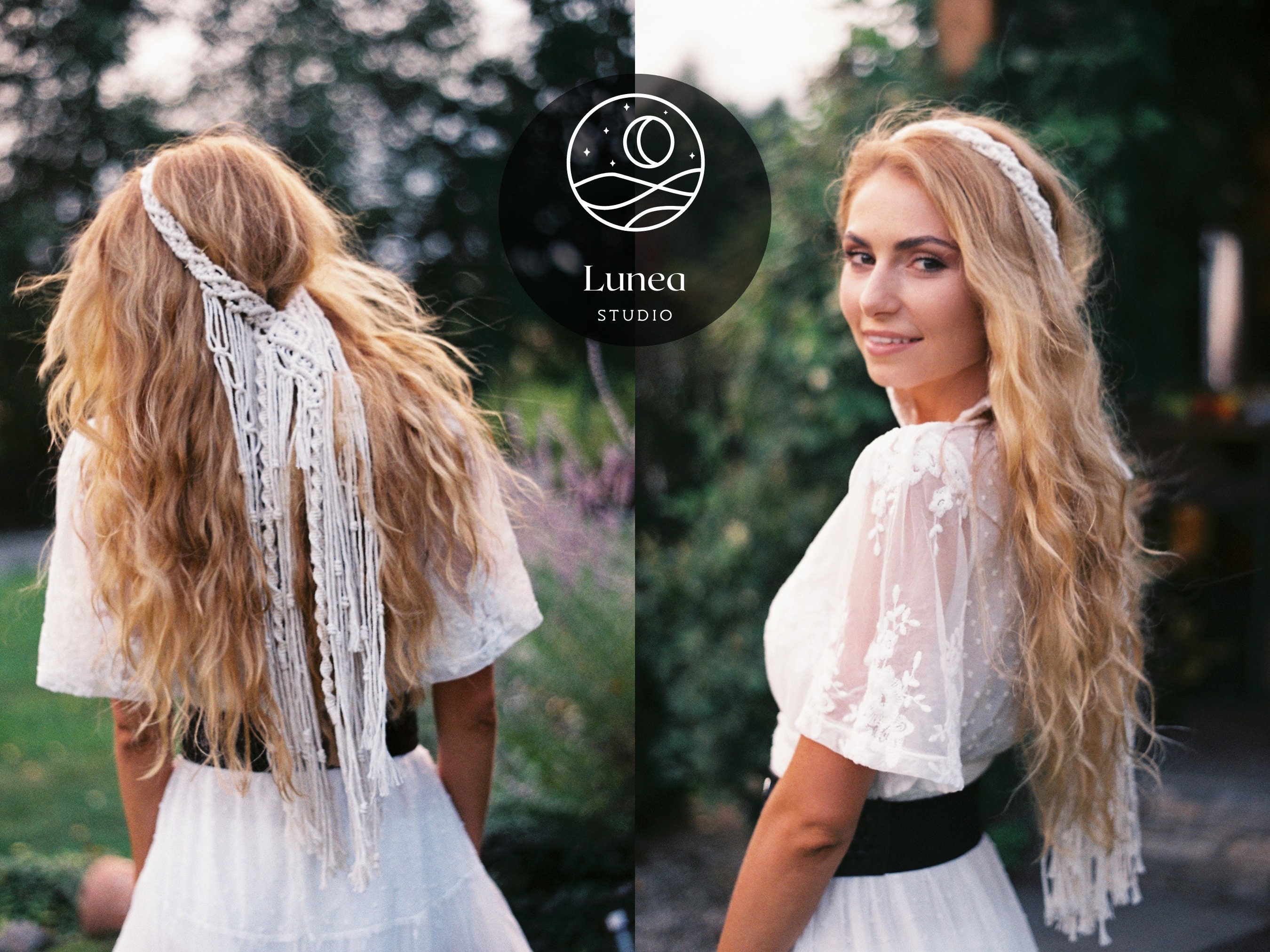 Bohemian Macrame Wedding Veil, Boho Bride, Boho Bridal Accesories ...