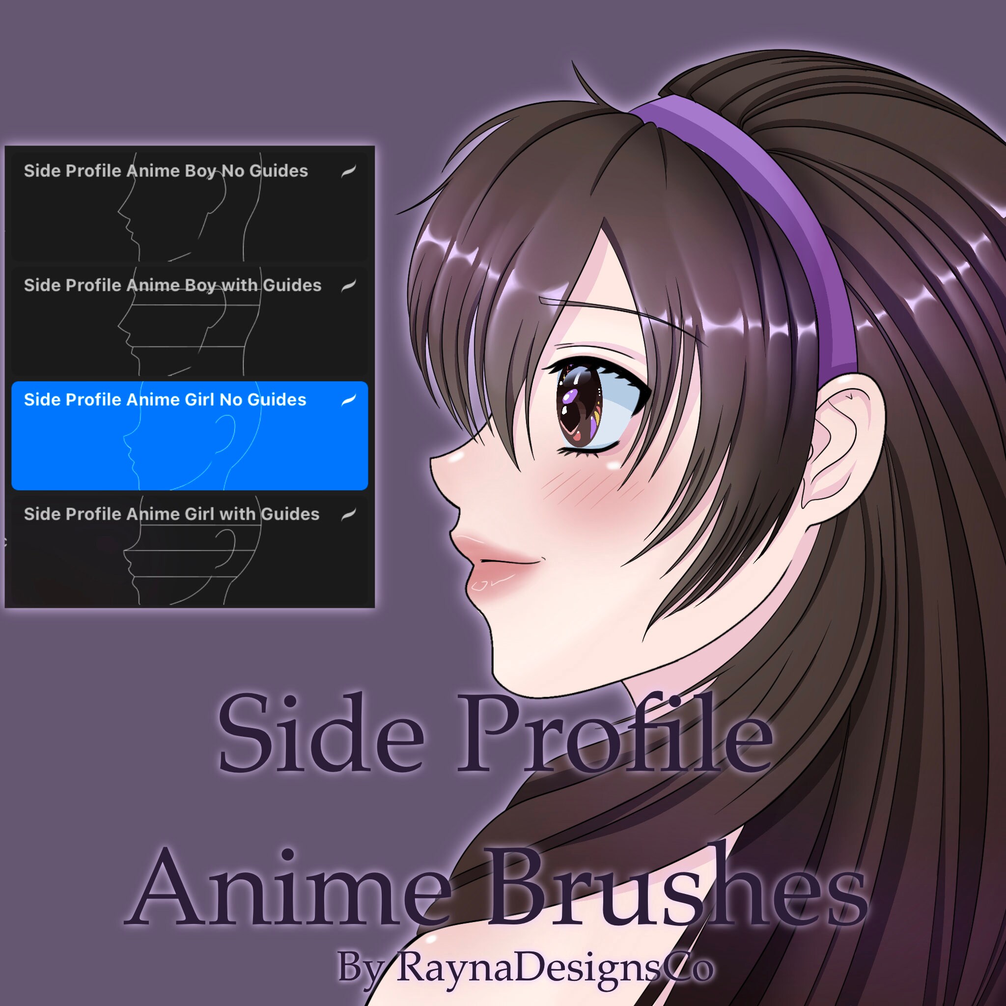 Anime Side Profile Brushes for Procreate - Etsy