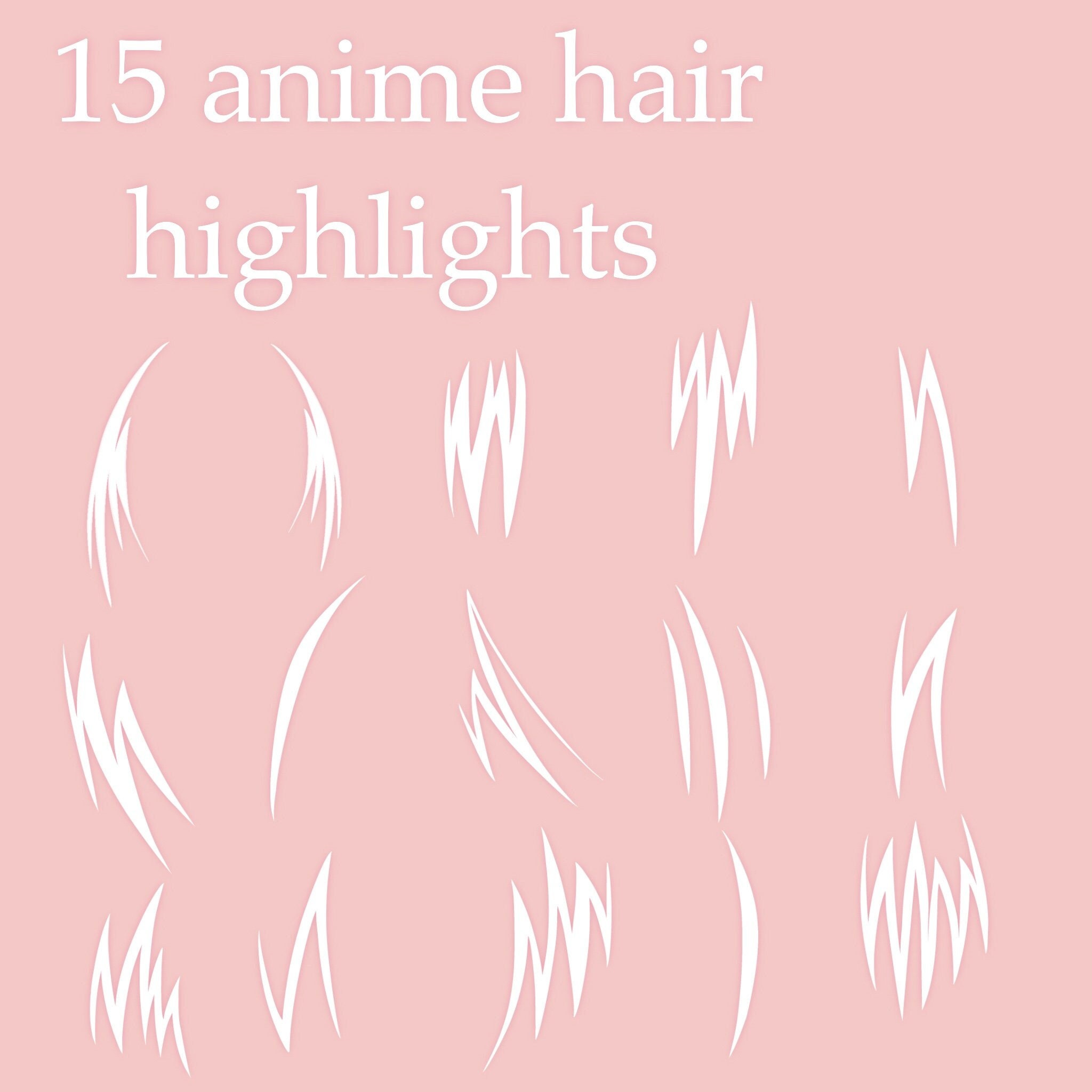 15 Anime Hair Highlights Brushes for Procreate - Etsy