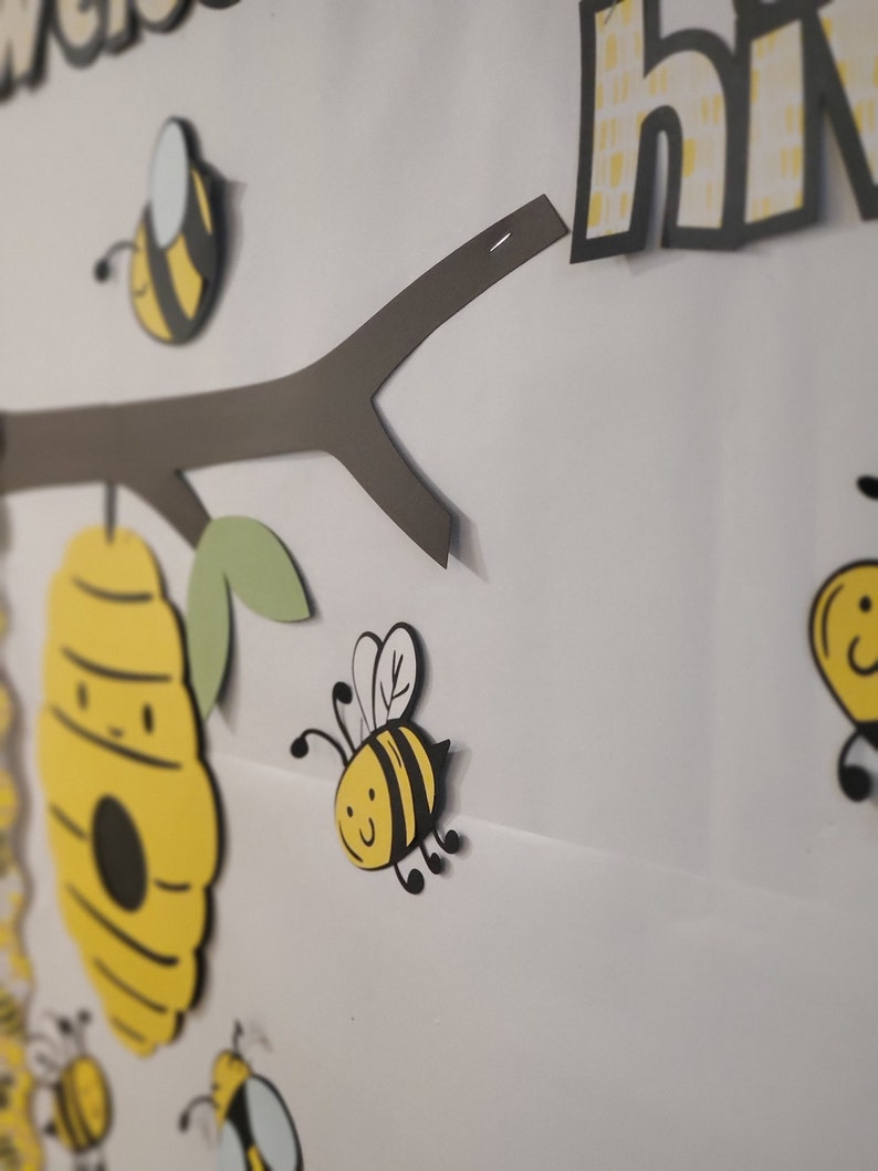 Welcome to Our Hive Bee Theme Bulletin Bulletin Board Set - Etsy