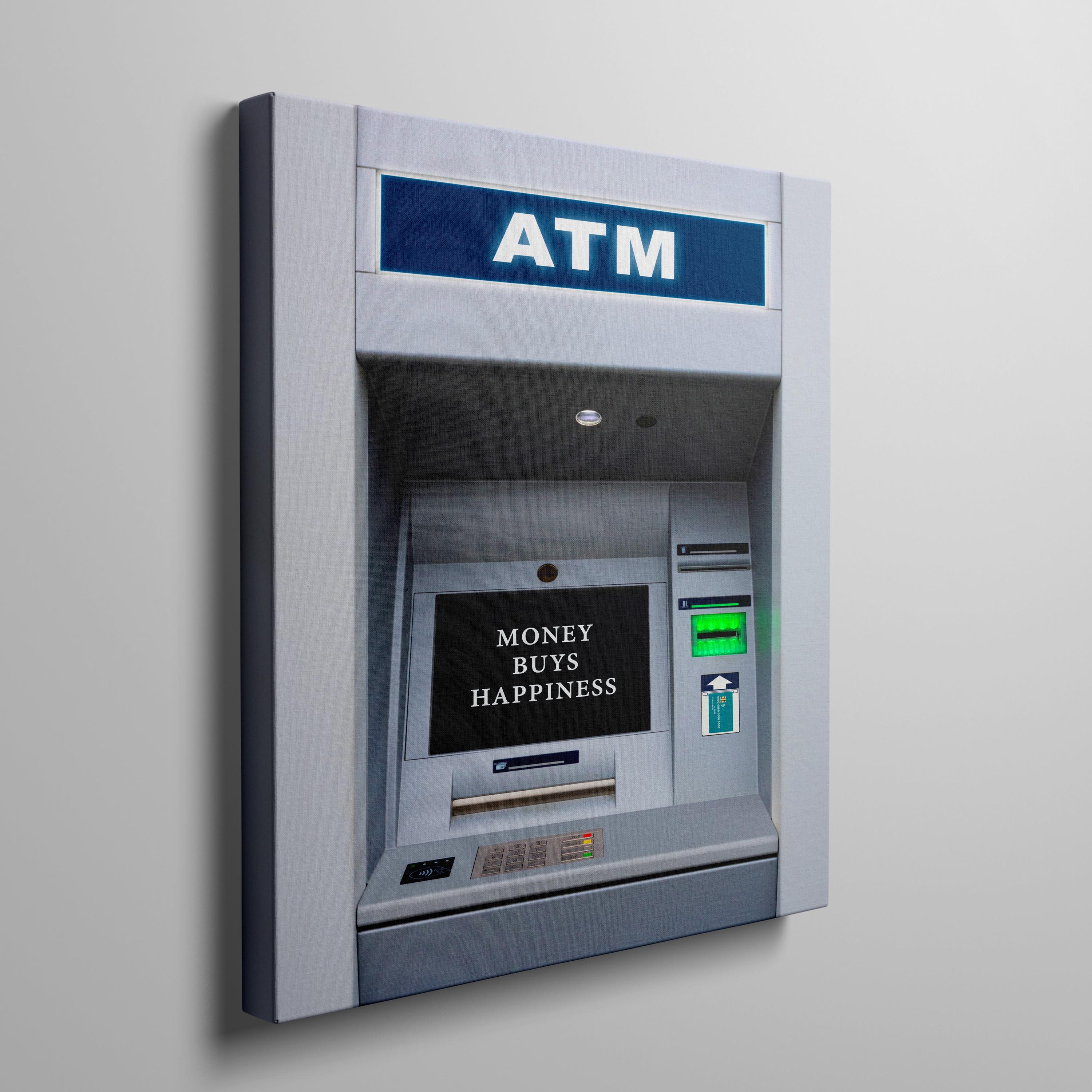 Money ATM Machine ( Money Buys Happiness ) - Canvas Art, Motivational ...