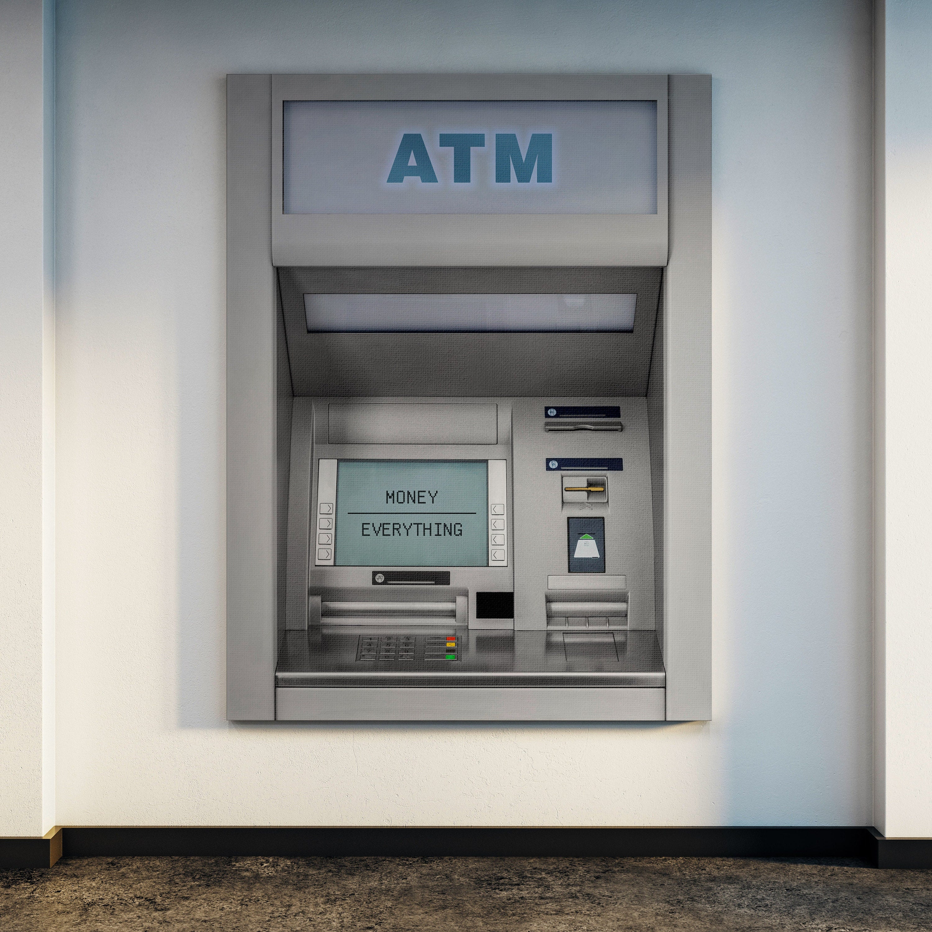 ATM Machine White Edition Money Print, Money Canvas, Currency ...