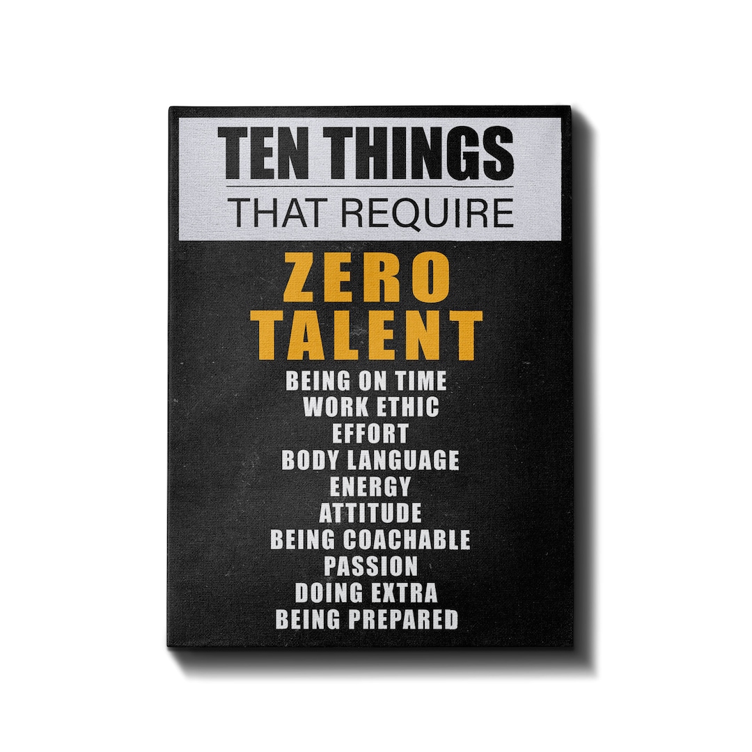 Zero Talent Inspirational Artwork, Canvas, High Quality Art, Framed ...