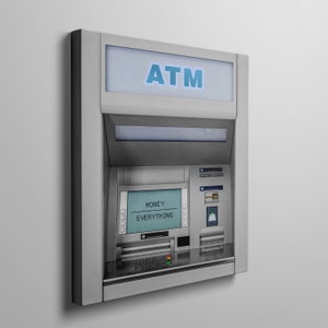 ATM Machine White Edition Money Print, Money Canvas, Currency ...