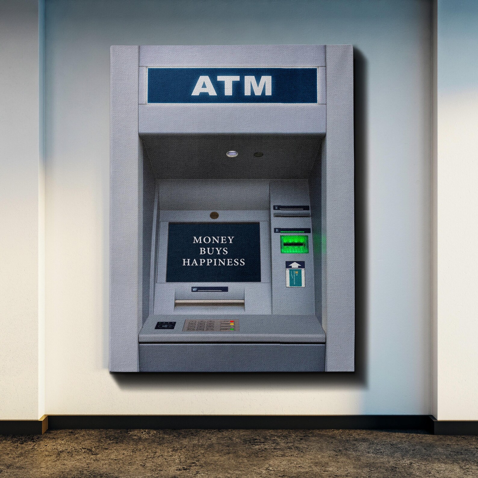 Money ATM Machine ( Money Buys Happiness ) - Canvas Art, Motivational ...
