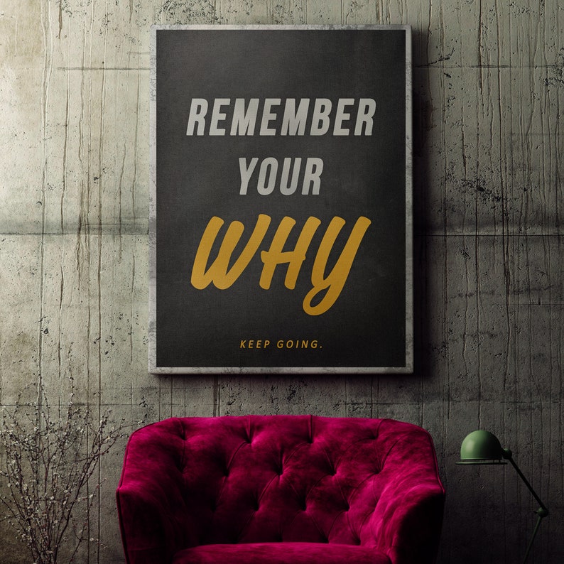 Remember Your Why Inspirational Prints Mancave Decor - Etsy