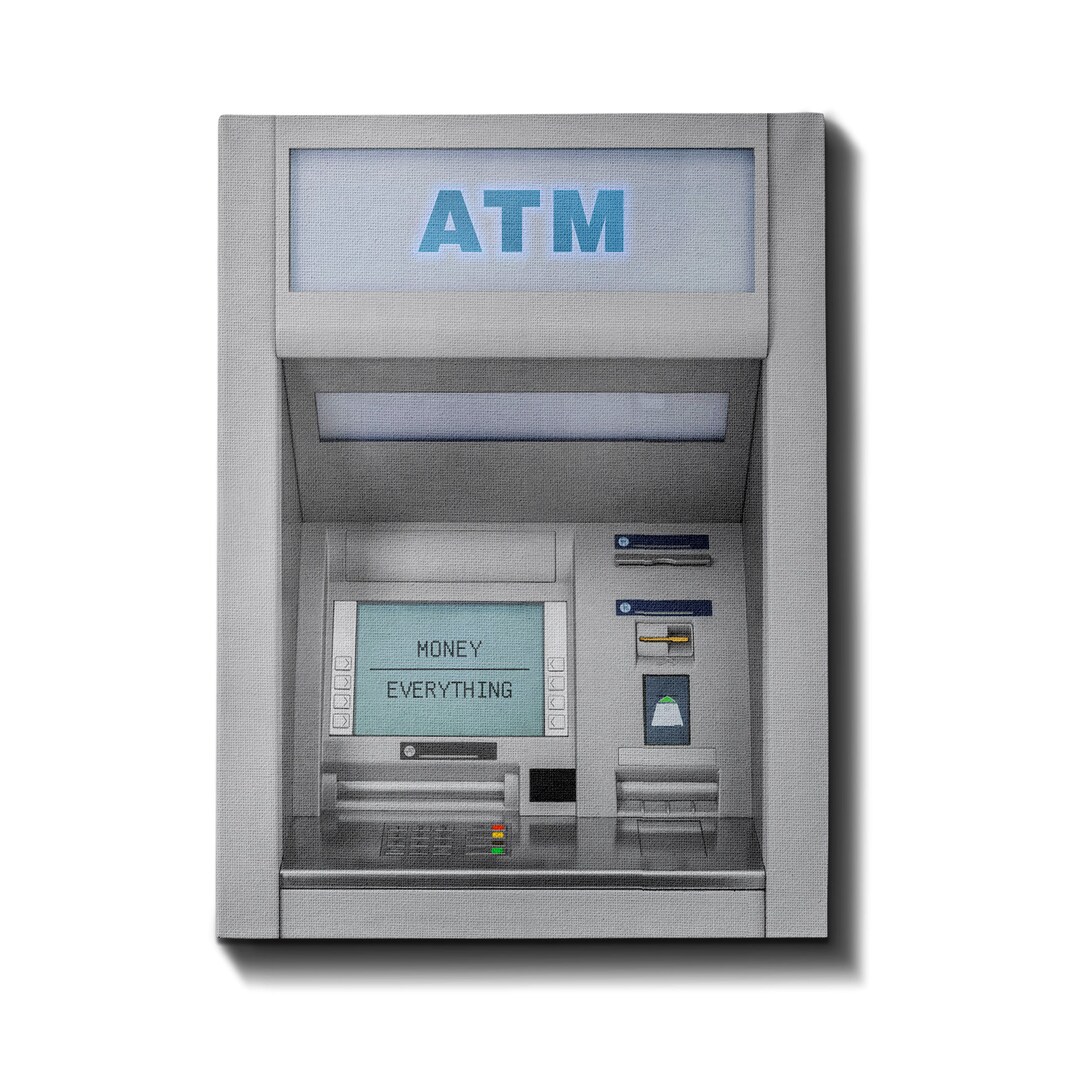 ATM Machine White Edition Money Print, Money Canvas, Currency ...