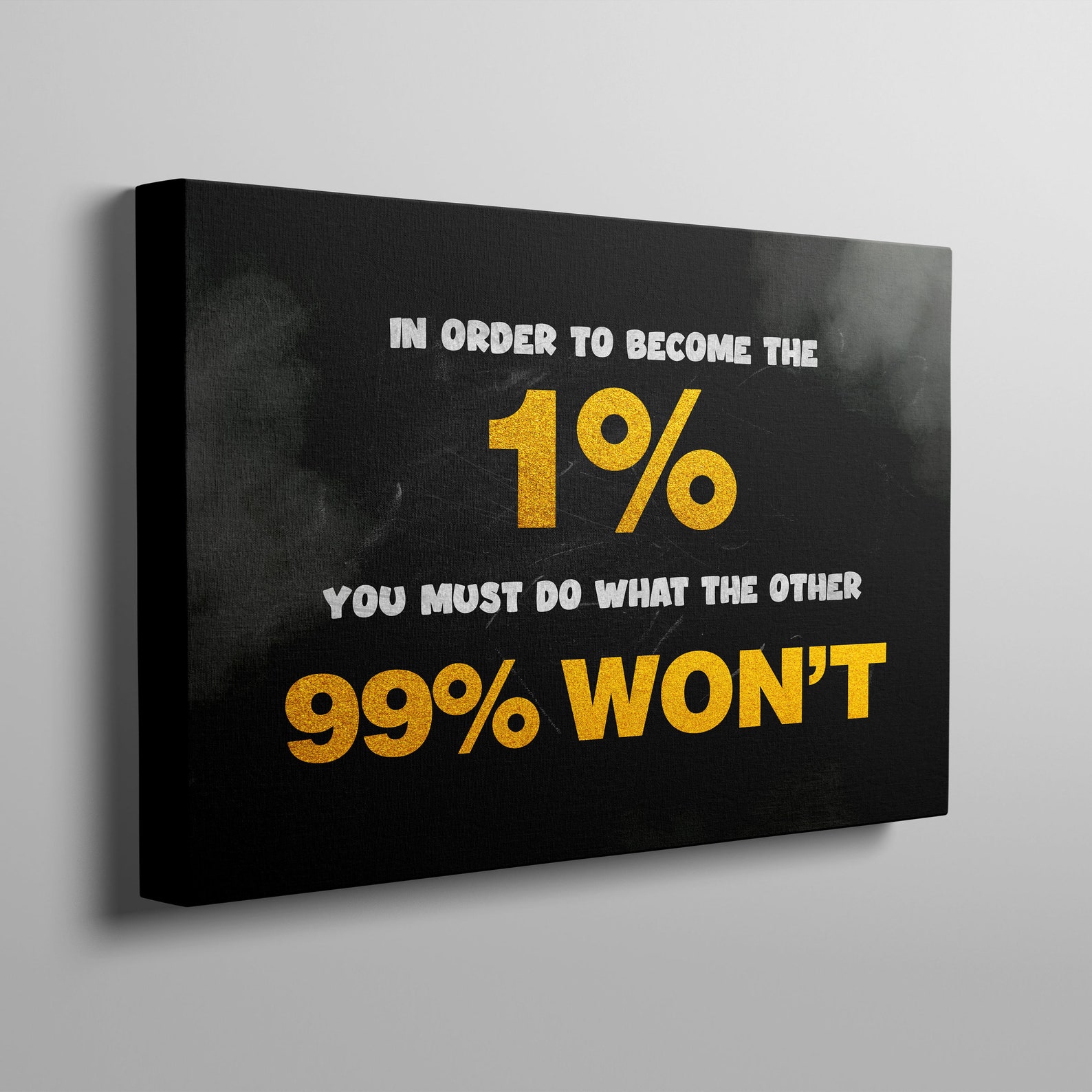 The 1% Rule Wallart, Motivational Canvas Print, Entrepreneur Quote ...