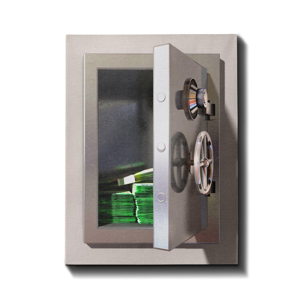 Money Safe - Money Wallart, Money Canvas, Safe Full of Money, Bedroom ...