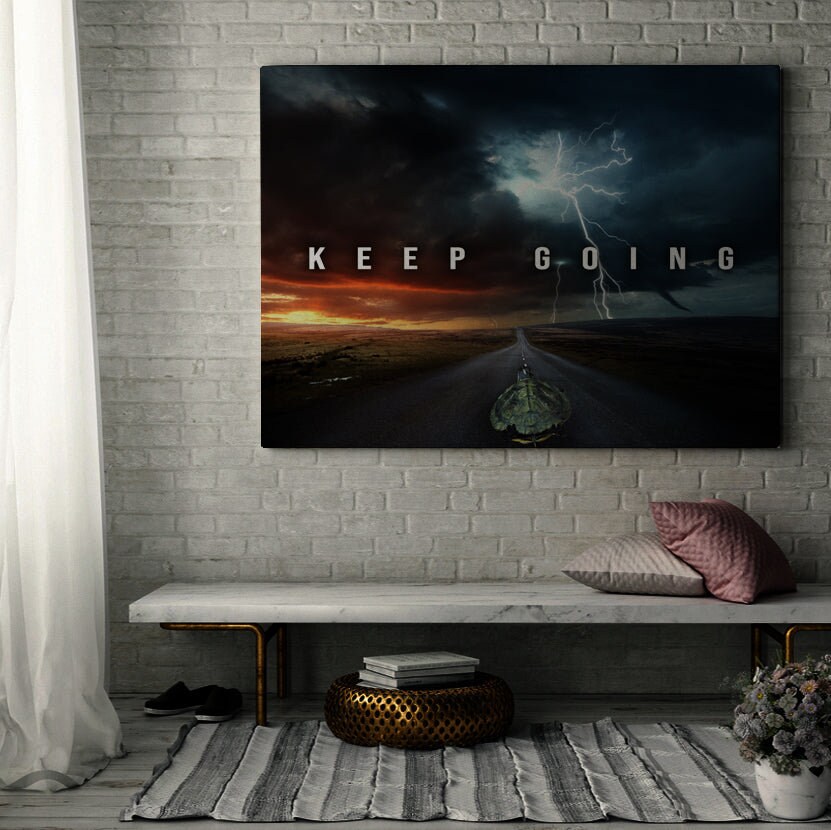 KEEP GOING TURTLE Motivational Canvas Motivational - Etsy