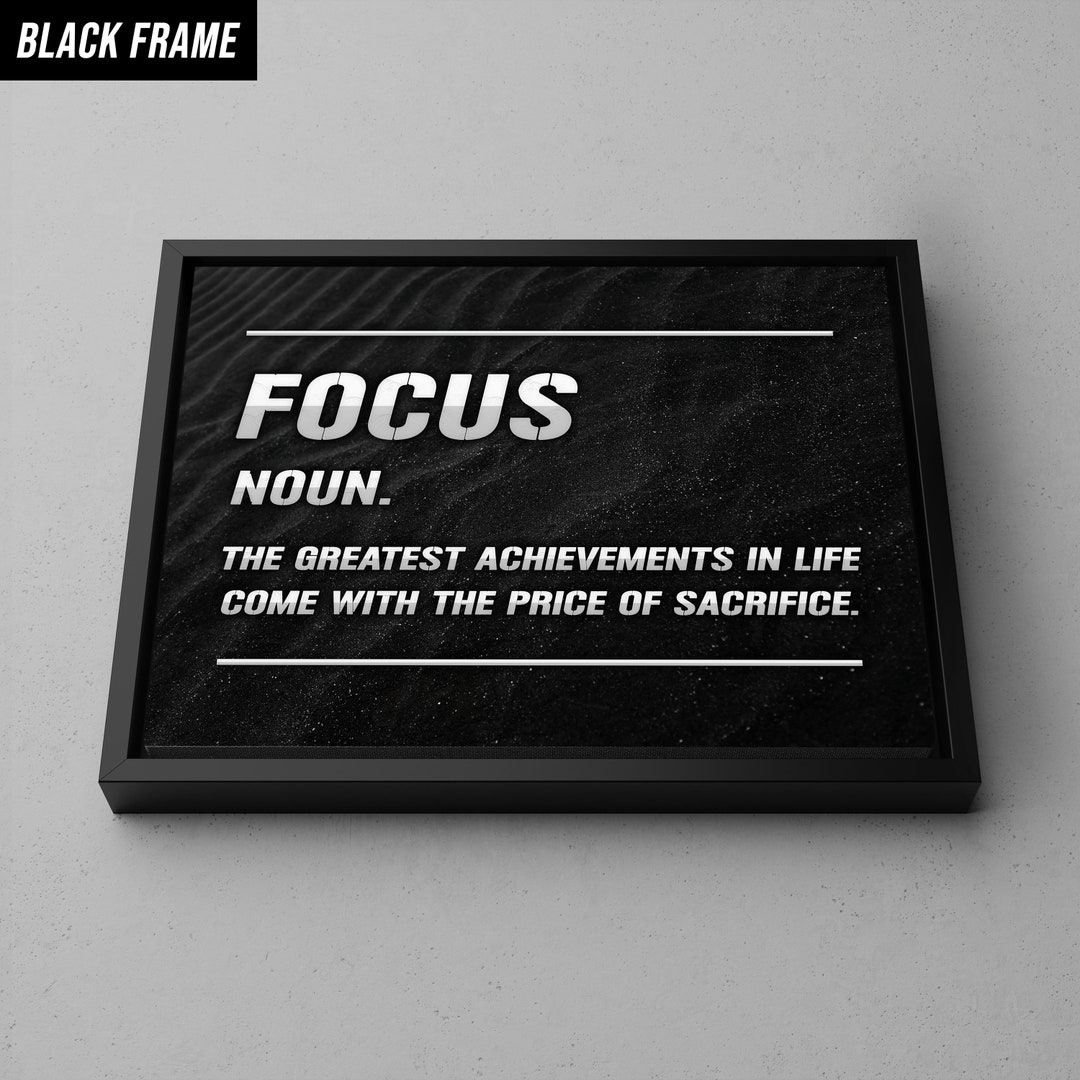 Focus Definition Wallart Motivational Canvas Print - Etsy