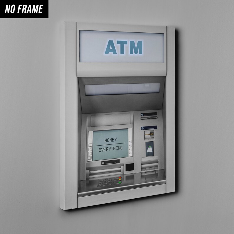ATM Machine White Edition Money Print Money Canvas ATM - Etsy