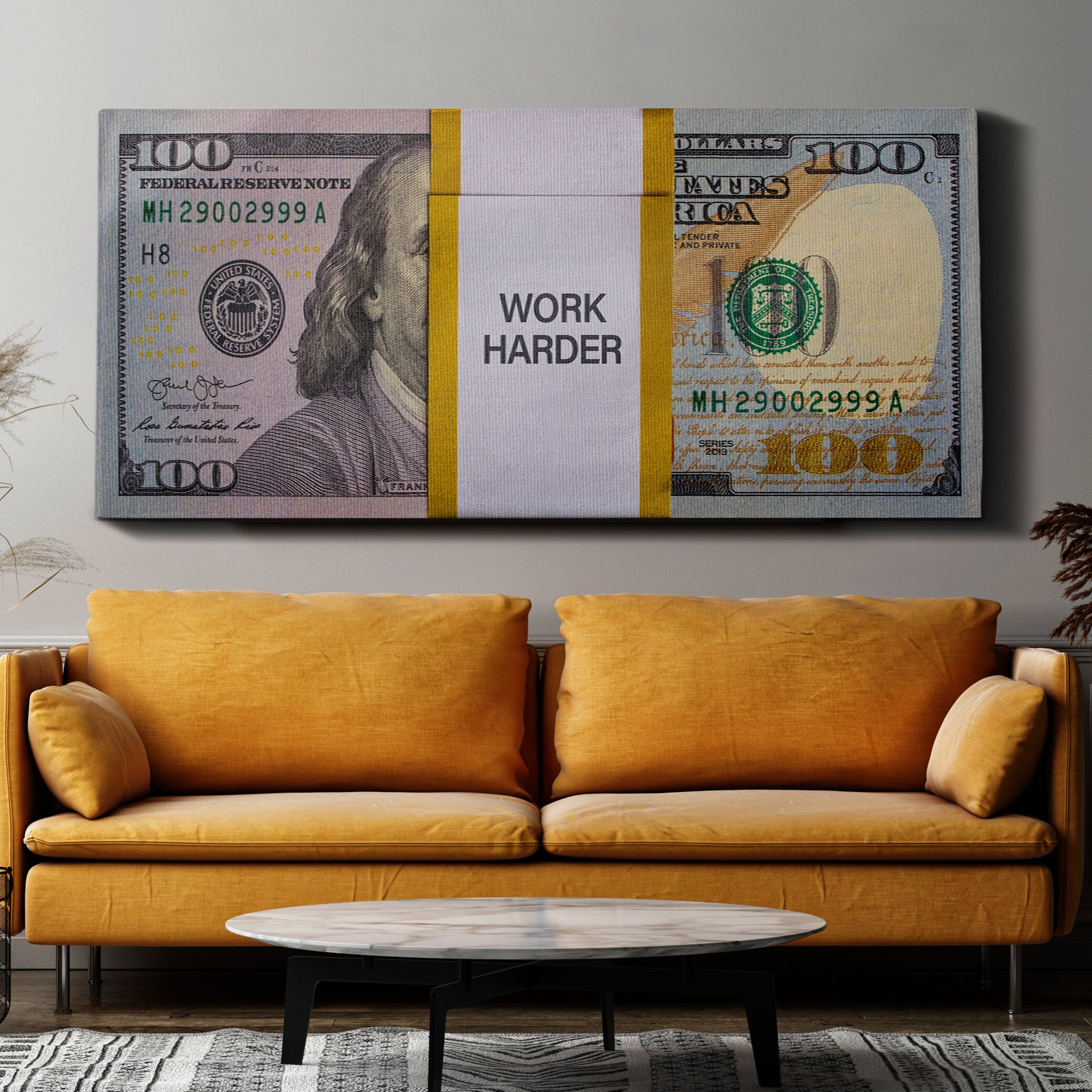 Work Harder Money Wallart, Money Bands, Money Art, Daily Motivation ...