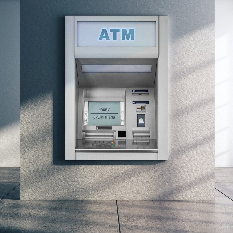 ATM Machine White Edition Money Print Money Canvas ATM - Etsy