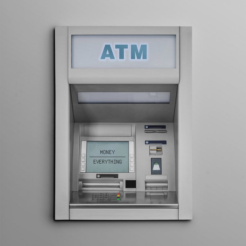 ATM Machine White Edition Money Print Money Canvas ATM - Etsy