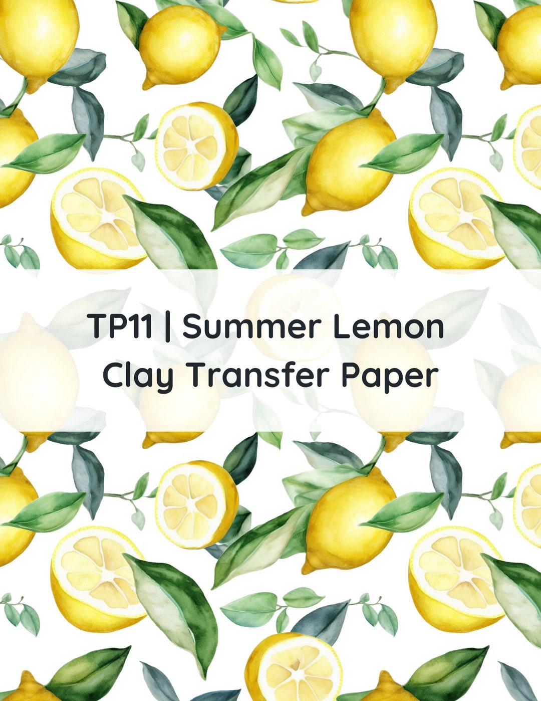 TP11 Summer Lemon Transfer Paper Clay Tatoo Clay Transfer Polymer Clay ...