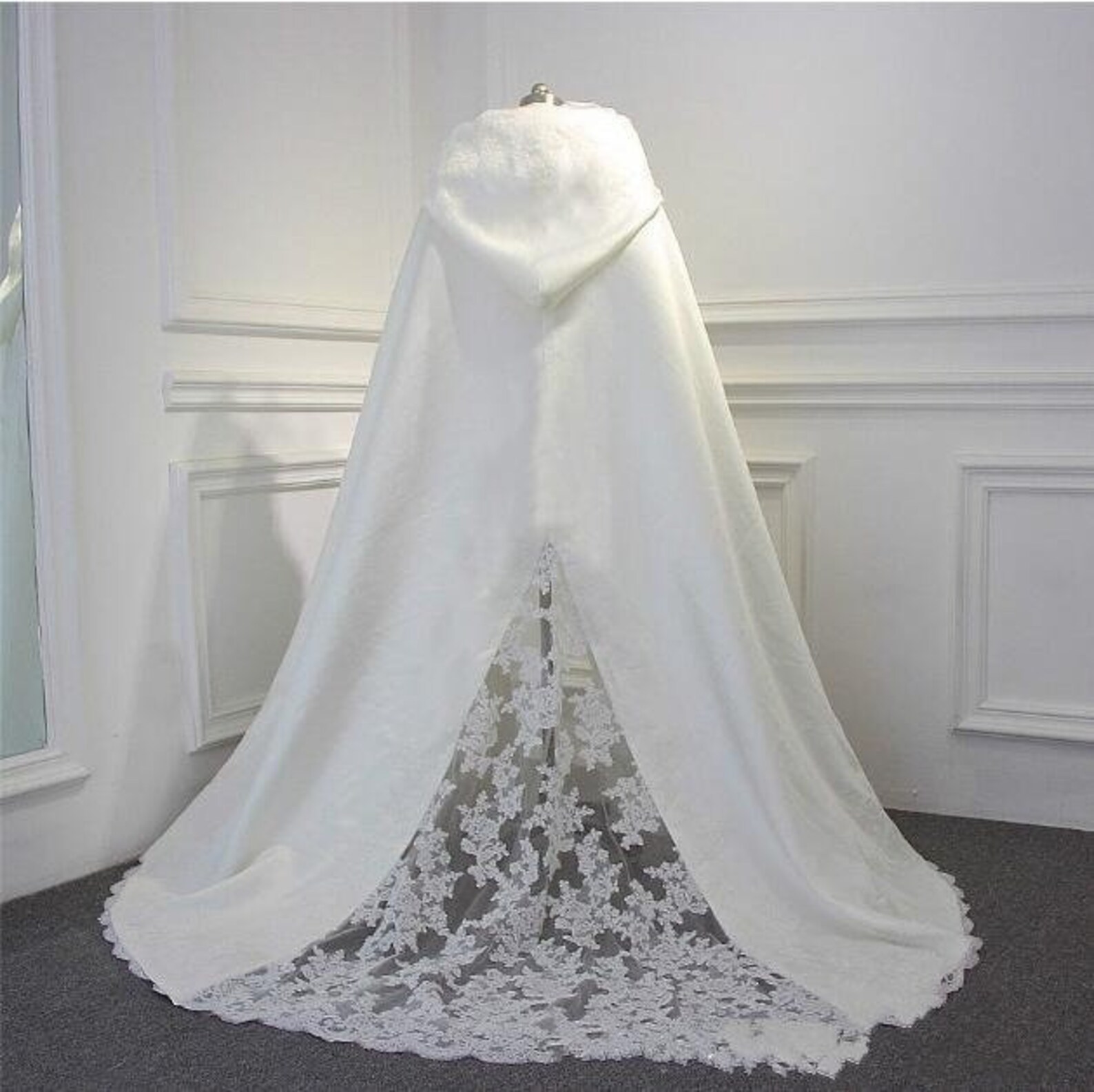 Luxury Women Silk Lace Hooded Cape White Hooded Wedding - Etsy