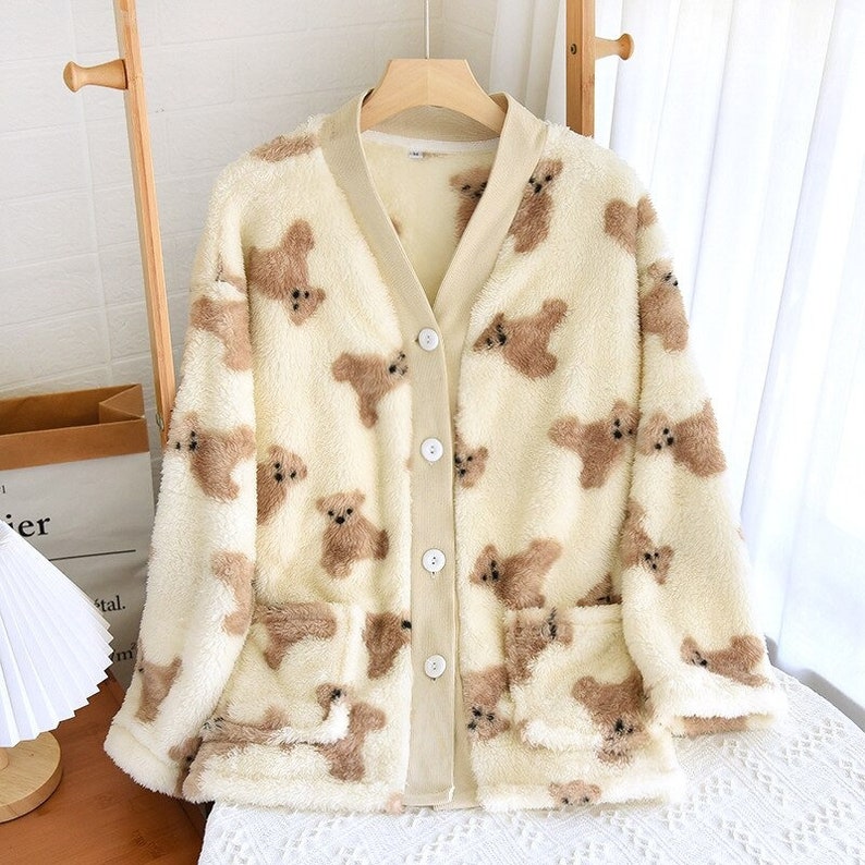 Cute Kawaii Teddy Bear Pajama Soft Thick Pyjamas Set Cosy - Etsy