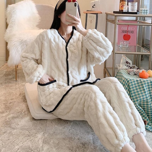 Cute Kawaii Pjs Soft Fleece Pjs Warm Winter Pjs Cozy - Etsy UK