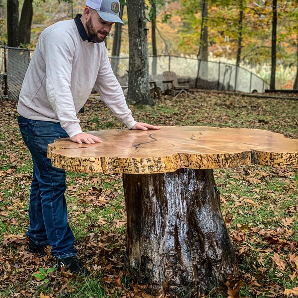 Live Edge Round Dining Table - Etsy