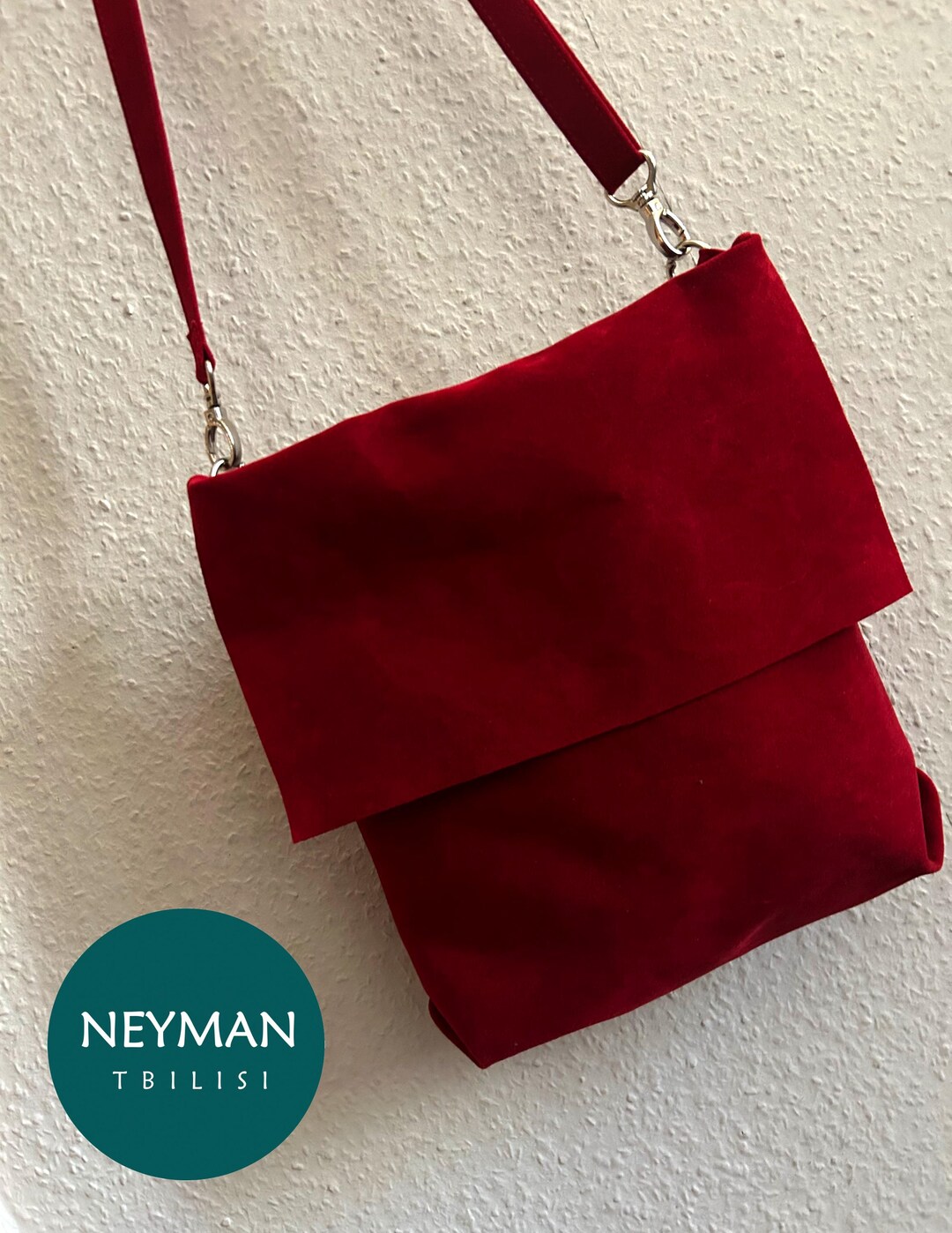 Bloody Red Suede Leather Crossbody Messenger Medium Size Bag - Etsy