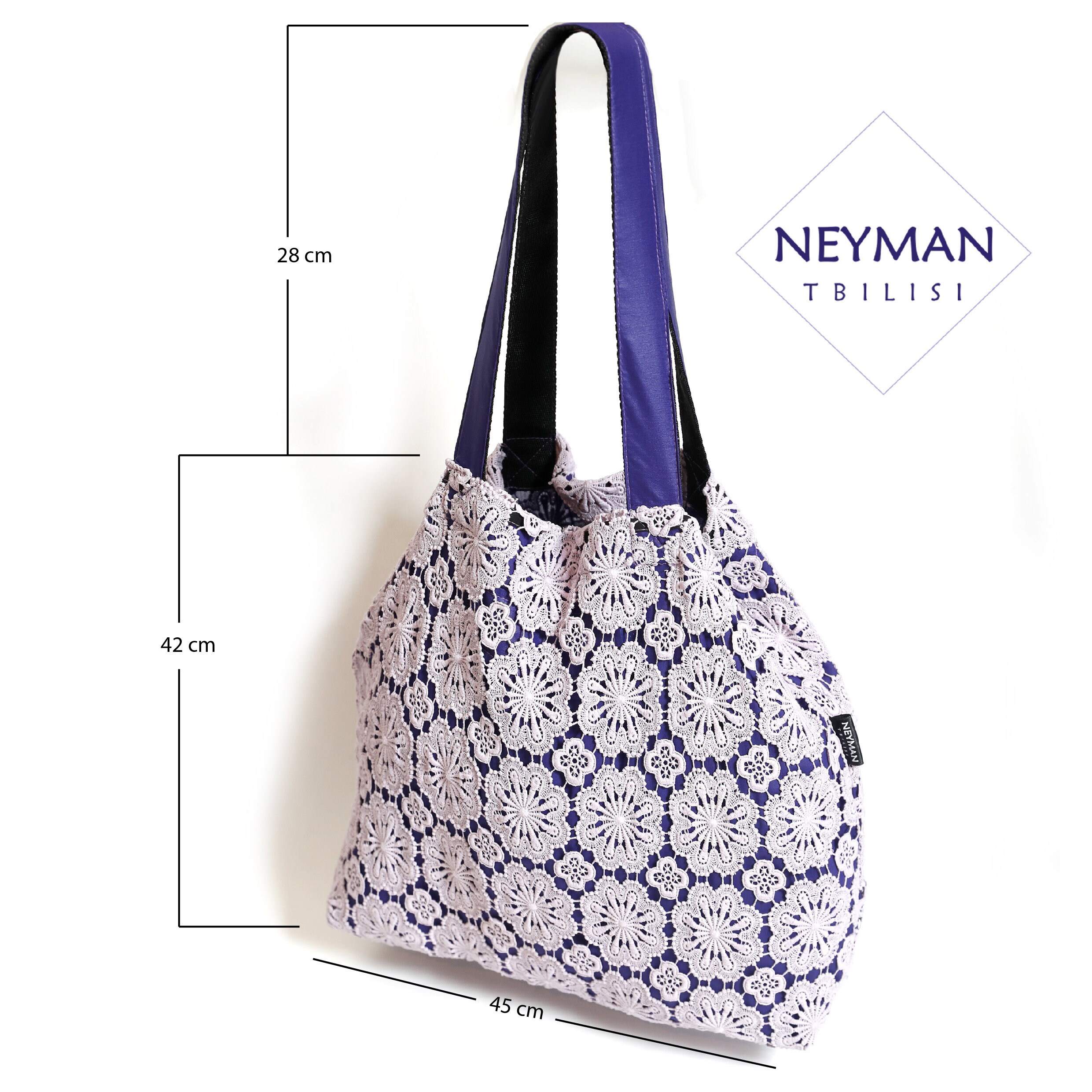 Violet Floral Lace Large Tote Bag/ Lavender Beach Bag/ - Etsy