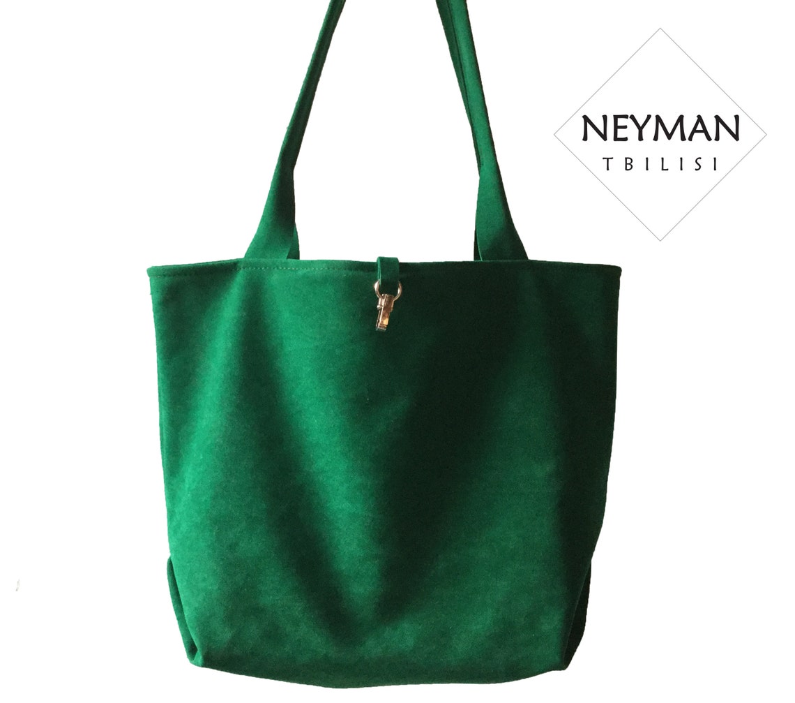 Oversize Emerald Green Vegan Suede Leather Shoulder Bag - Etsy